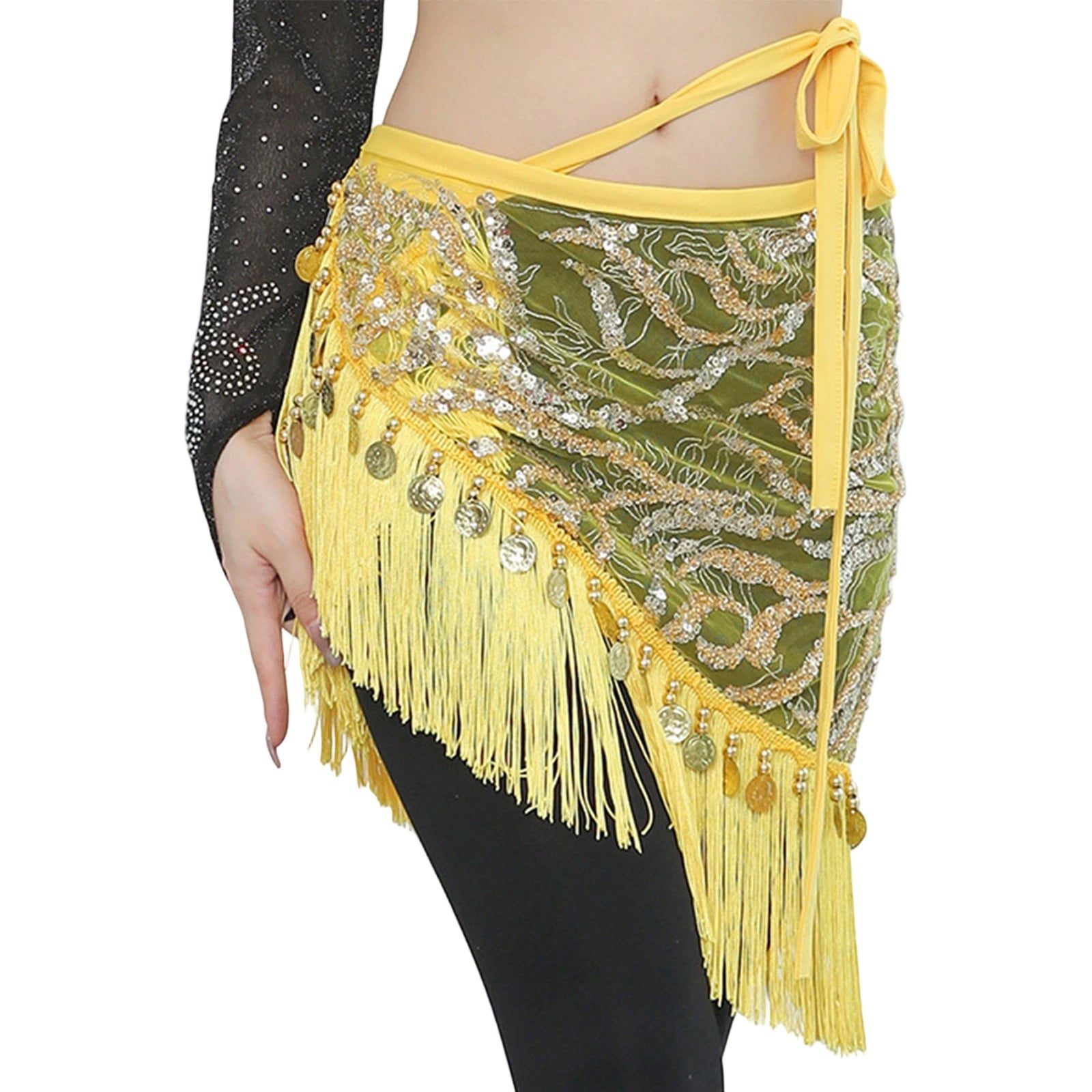 KHONTS Women's Handmade Embroidered Beaded Belt with Tassels and ...