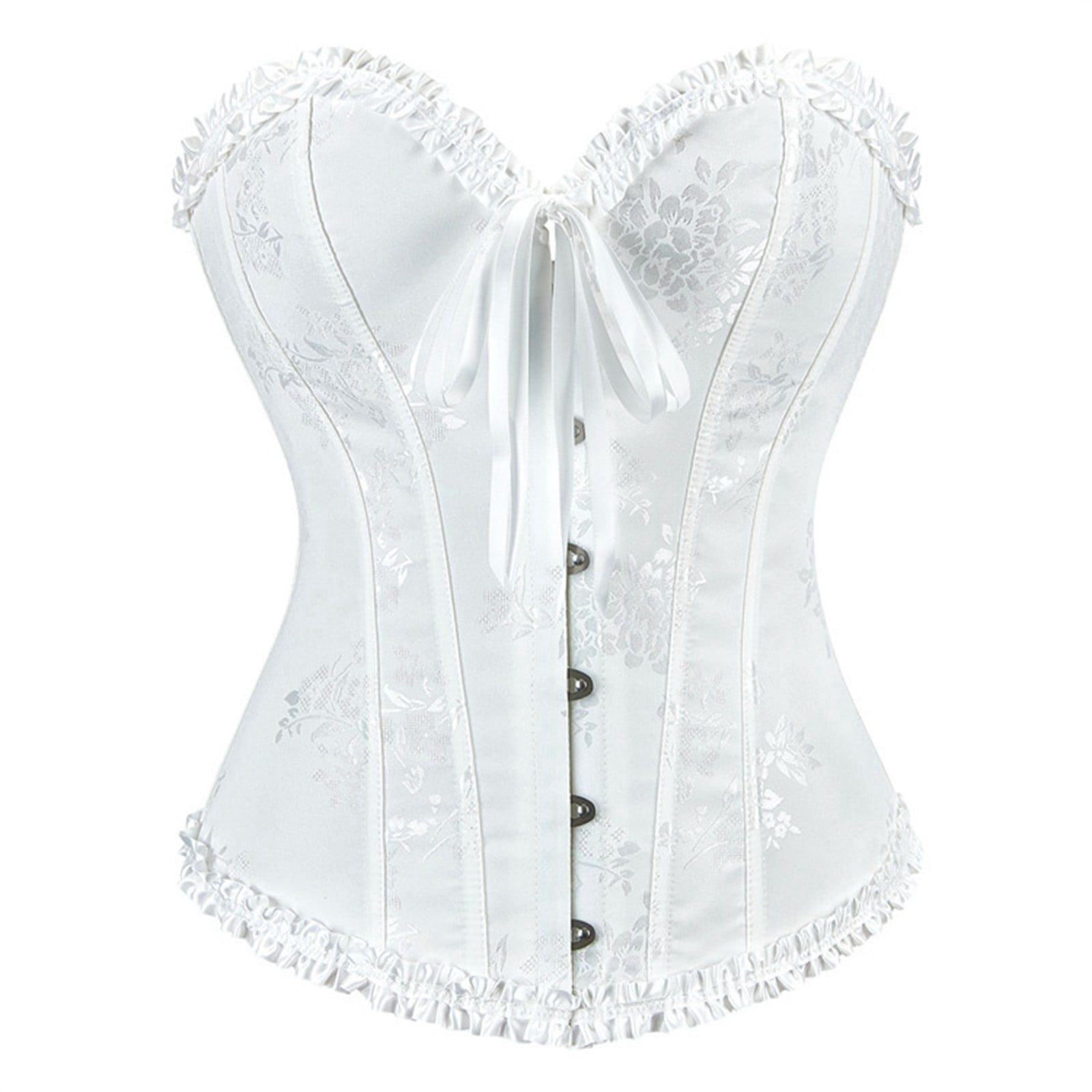 KHONTS,Women's Lace up Boned Overbust Corset Bustier Lingerie ...