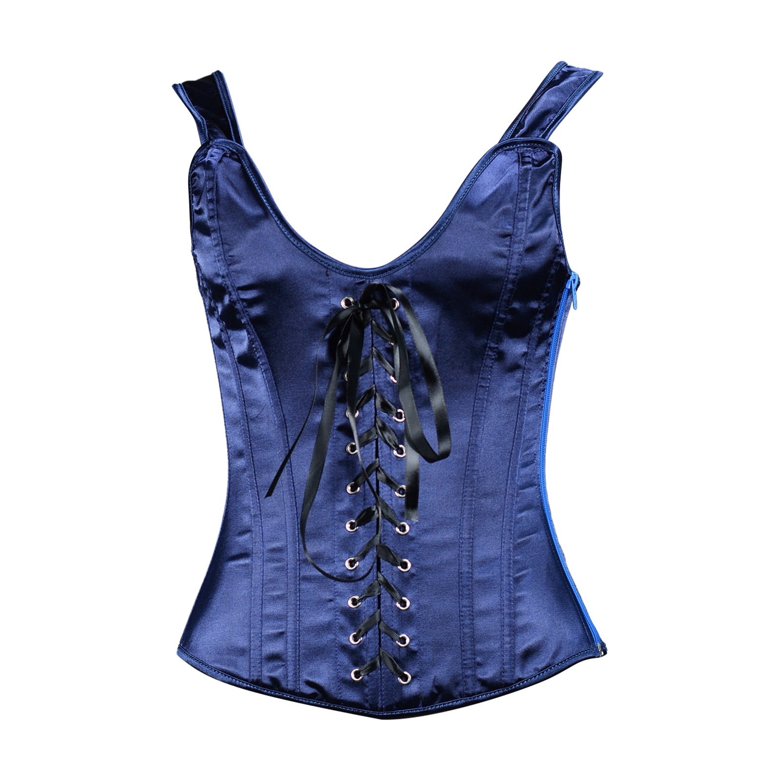 KHONTS,Women's Renaissance Vintage Corset Bustier Chic Wave Hem Lace up ...