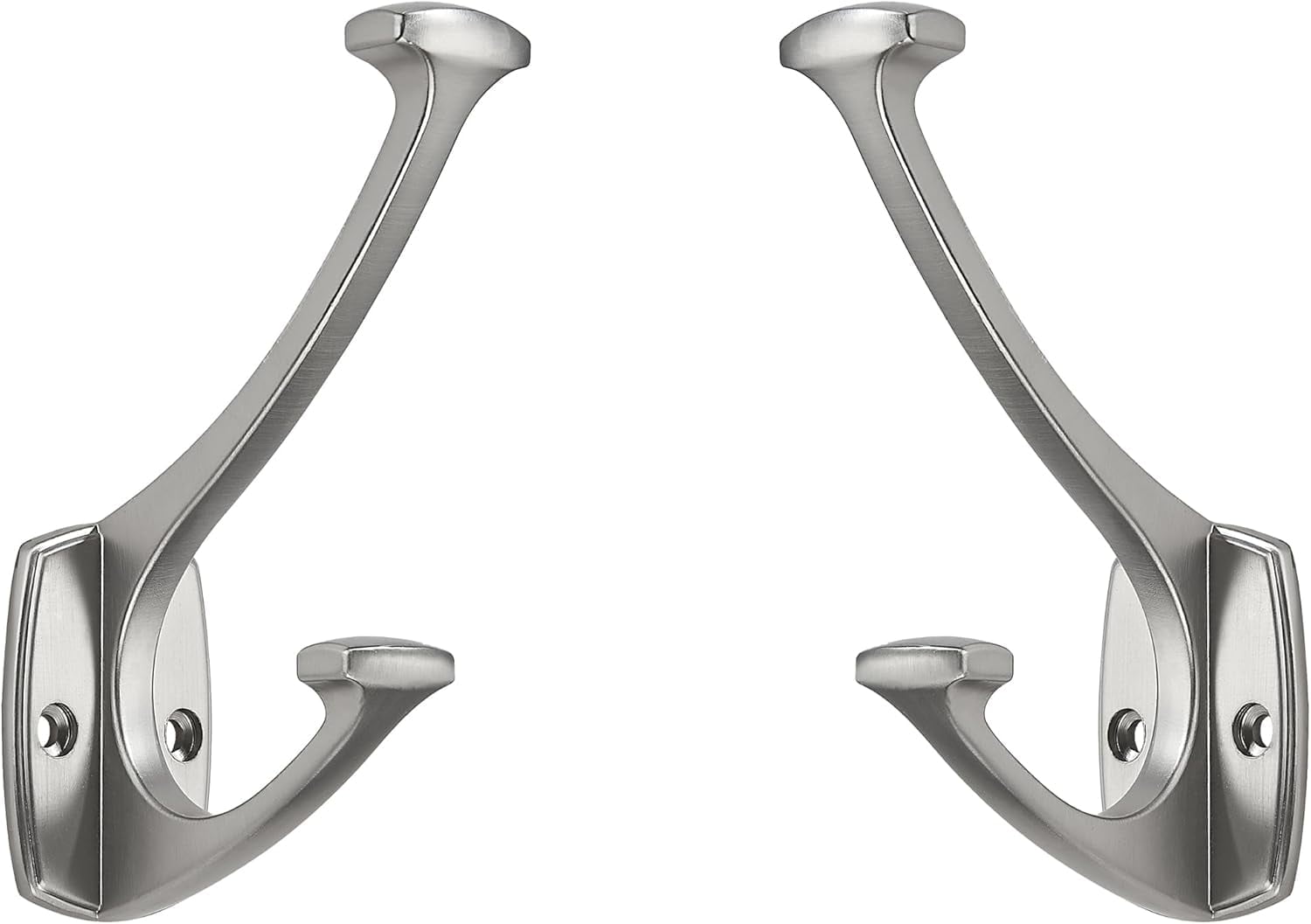 KHTUMEWARE 5 Pack Brushed Satin Nickel Hooks Decorative Heavy Duty ...