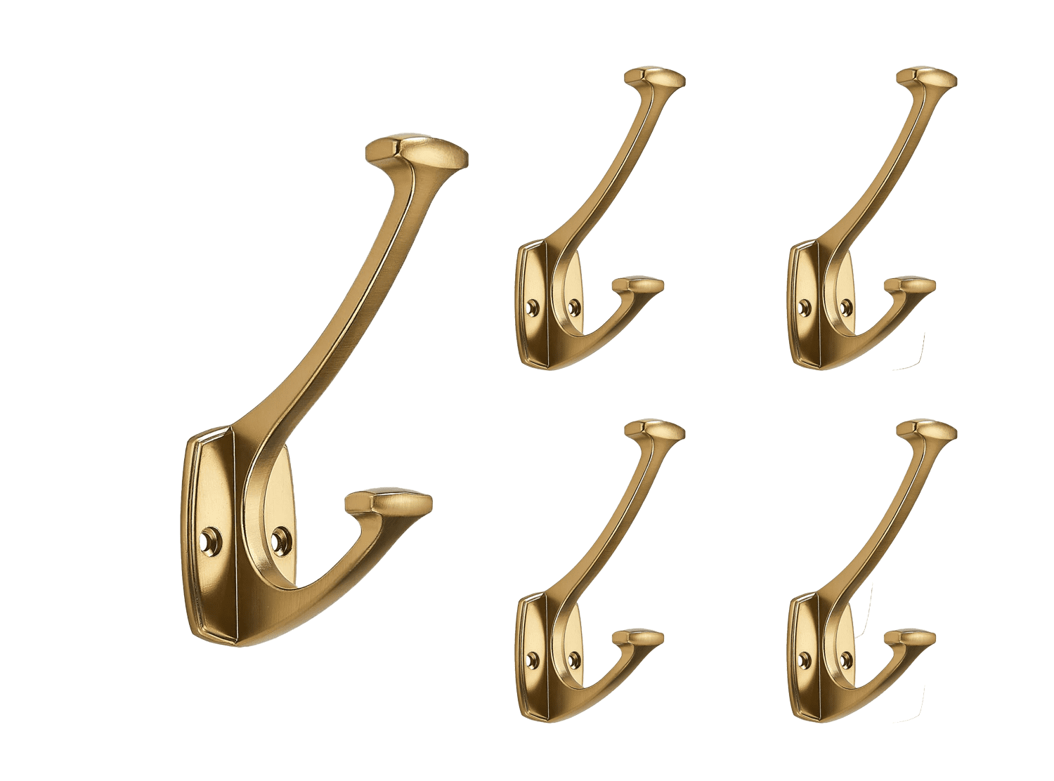KHTUMEWARE 5 Pack Champagne Bronze Hooks Decorative Heavy Duty Solid ...