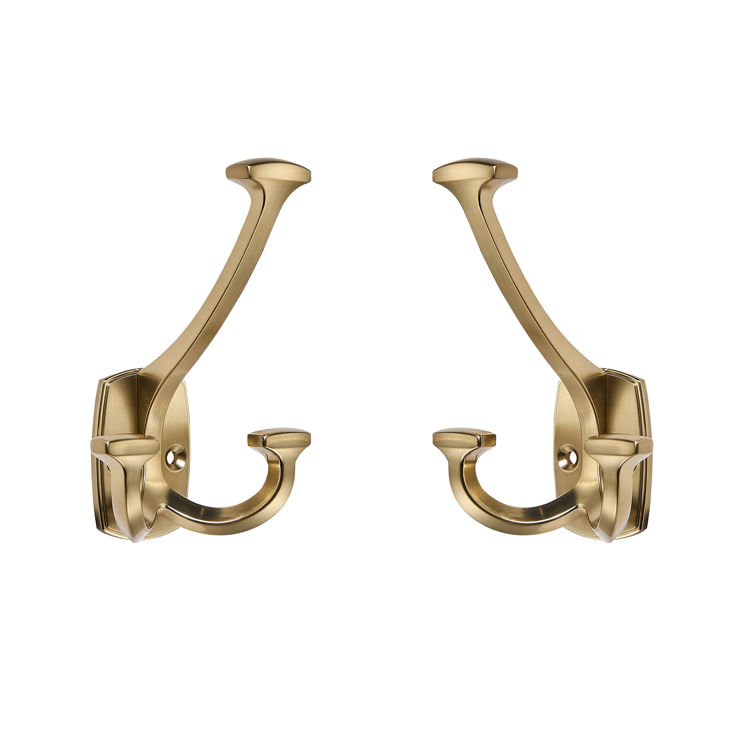 KHTUMEWARE Large Wall Double-Sided Hook 5 Pack Champagne Bronze Hook ...