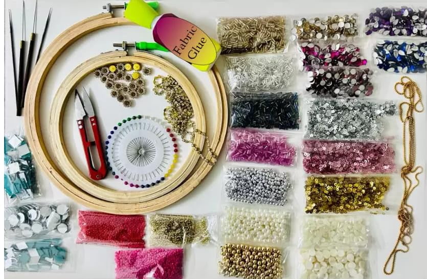 KHUSHA CREATIONS Embroidery BeadsSequinStones Hand Embroidery ...