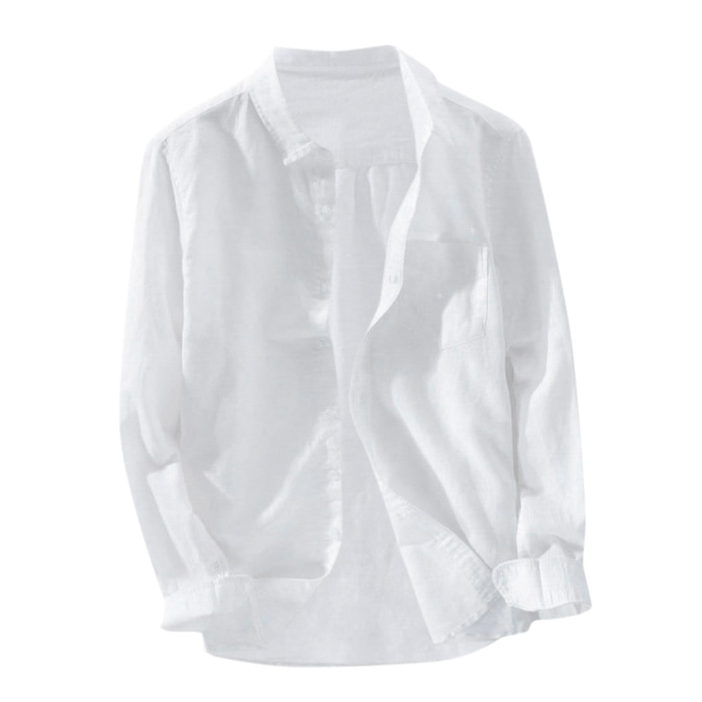 KI-8jcuD Dress Shirts Short Sleeve For Men Linen Button Size Plus Solid ...