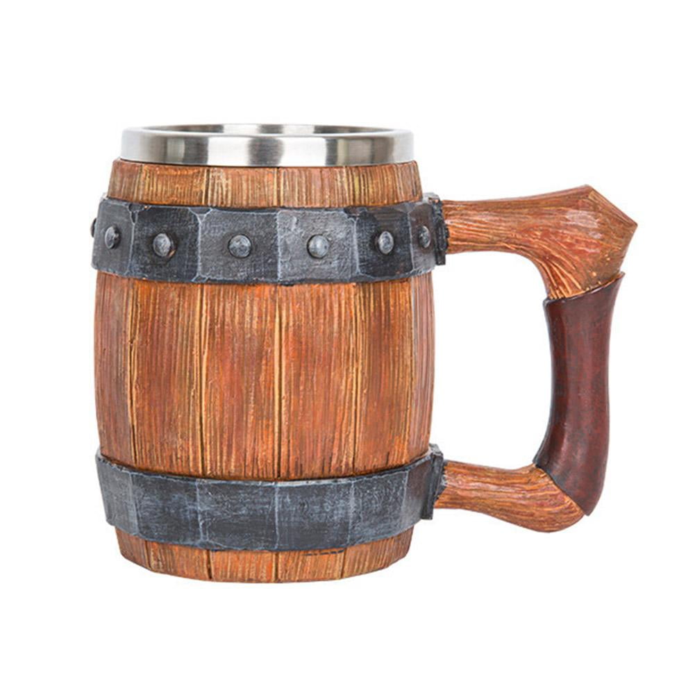 KI Handmade Beer Mug Wooden Viking Beer Cup Wooden Tankard Mug Wood Lot ...