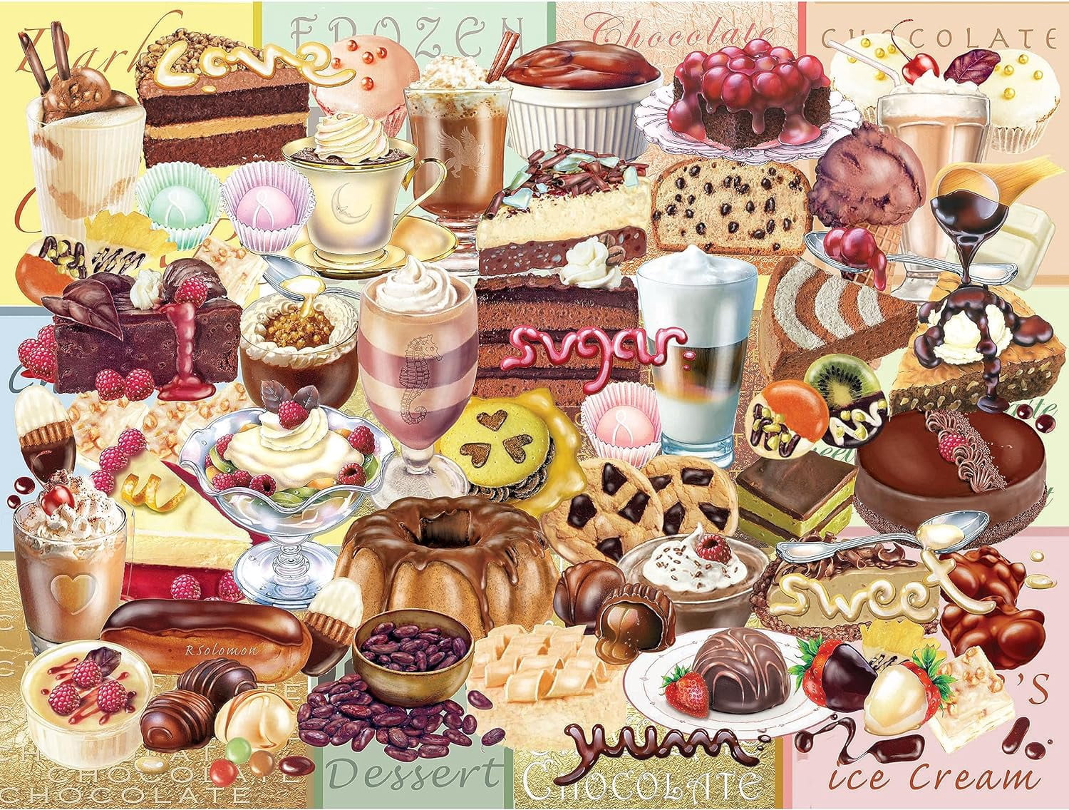 KI Puzzles 500 Piece Puzzle for Adults Rosiland Solomon Chocolat ...