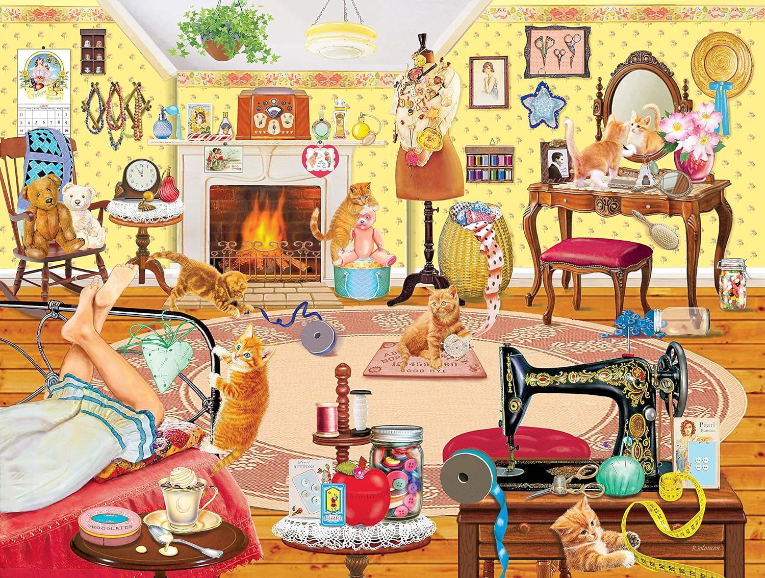 KI Puzzles 500 Piece Puzzle for Adults Rosiland Solomon - Kittens Visit ...