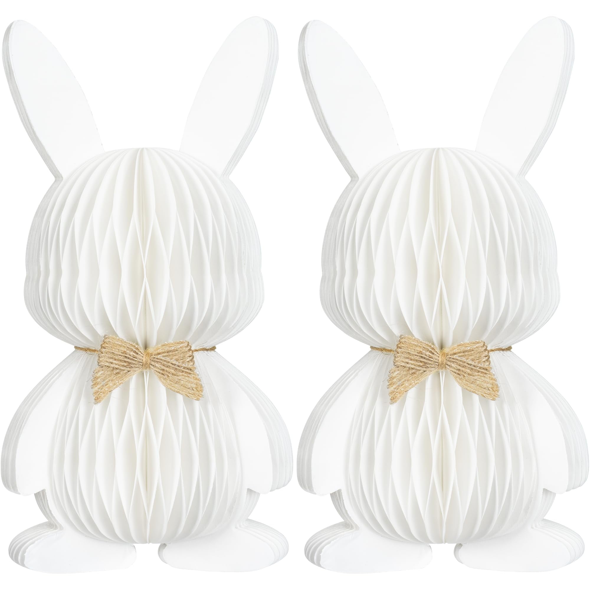 KI Store White Paper Bunny Figurines 8-Inch 2pcs Honeycomb Rabbit ...