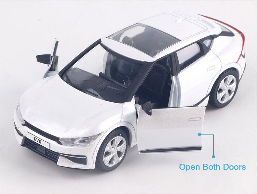 KIA Motors Car EV6 Mini Diecast 1:38 Scale Miniature Display Toy White ...
