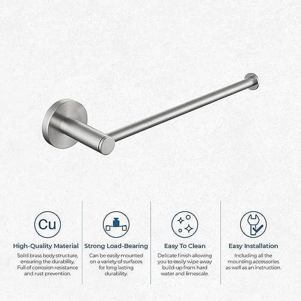 KIBI Circular 10 inch Hand Towel Bar Bathroom Towel Holder Solid Brass ...