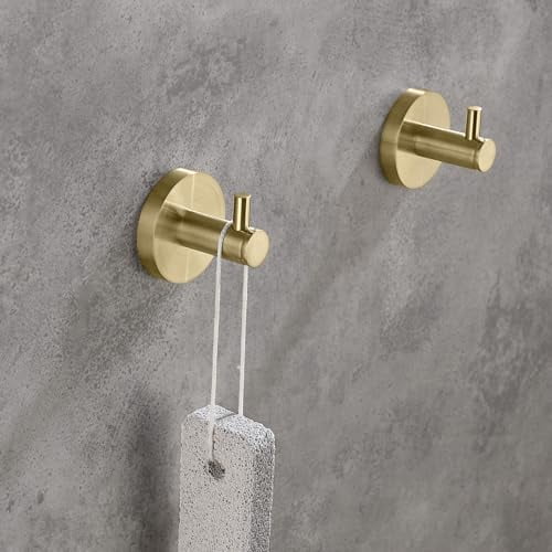 KIBI Circular Bathroom Towel Hook Wall Mounted Robe Hook | 2 inch Solid ...