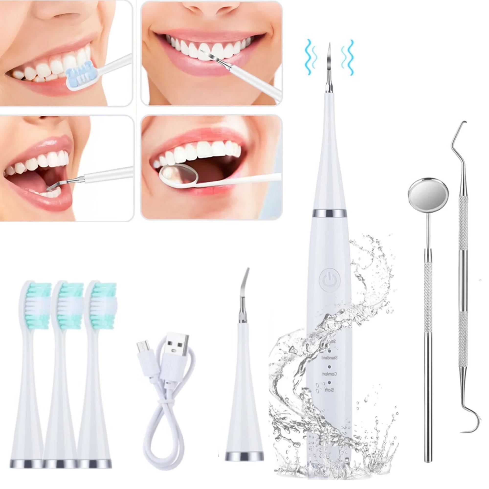 KIBVOE Electric Dental Teeth Cleaning , Teeth Whitening Tool Kit with ...