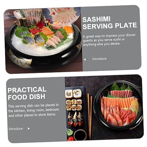 KICHOUSE Round Japanese Sushi Plate Multi-function Sashimi Serving Tray ...
