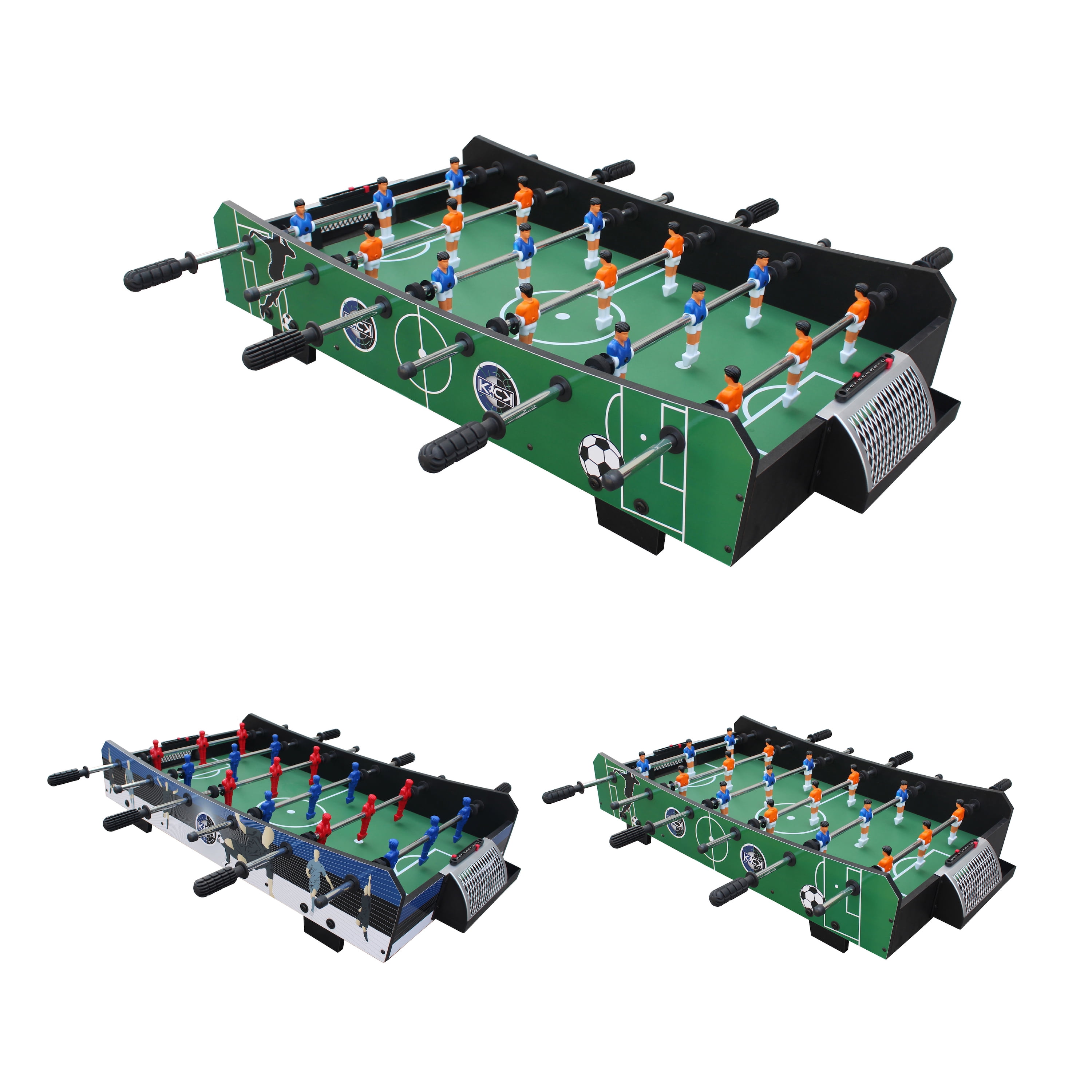 KICK Portable 40" Compact Mini Tabletop Foosball Table (Green / Black ...