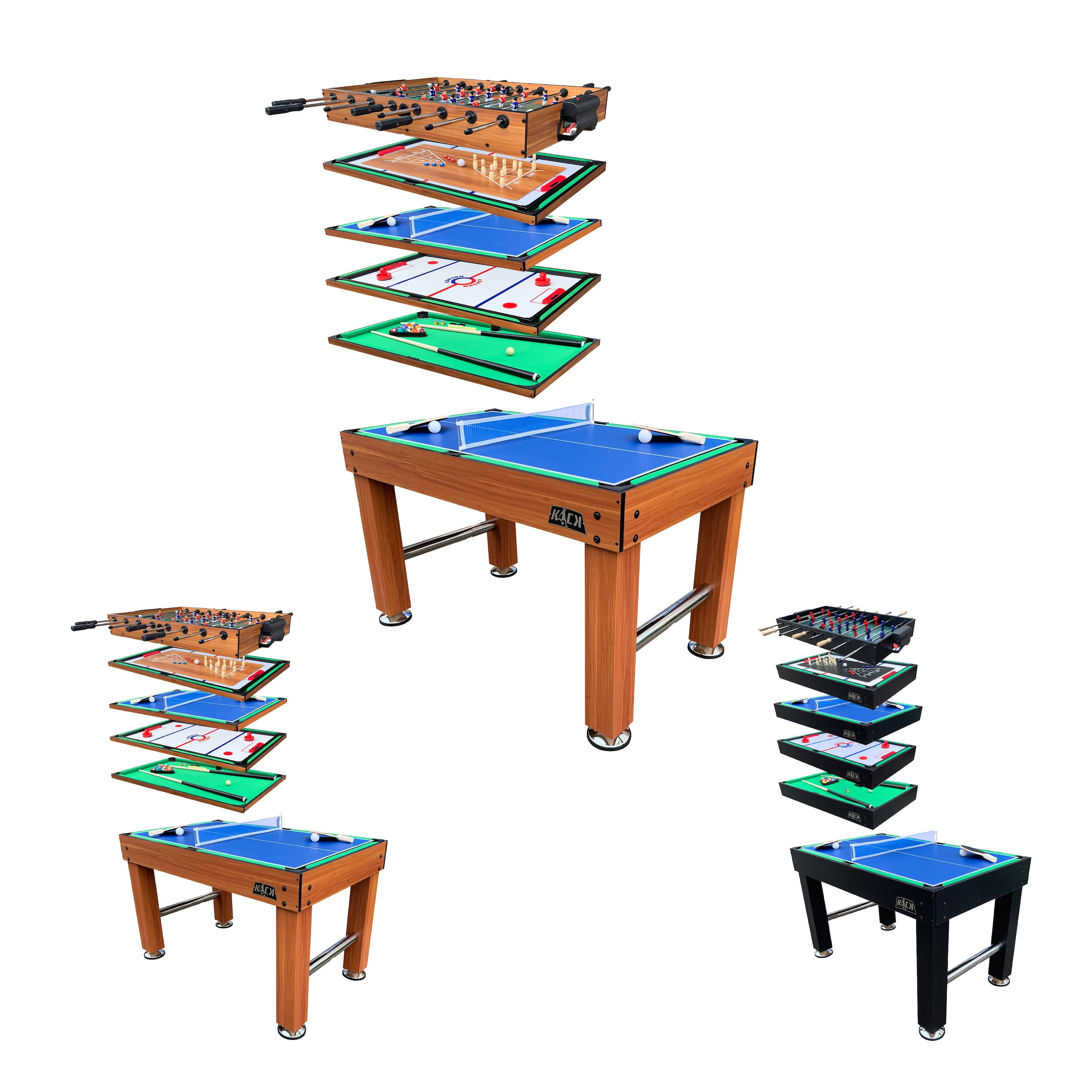KICK Multi Game Table, 55-inch 5-in-1, Foosball, Push Hockey, Pool ...