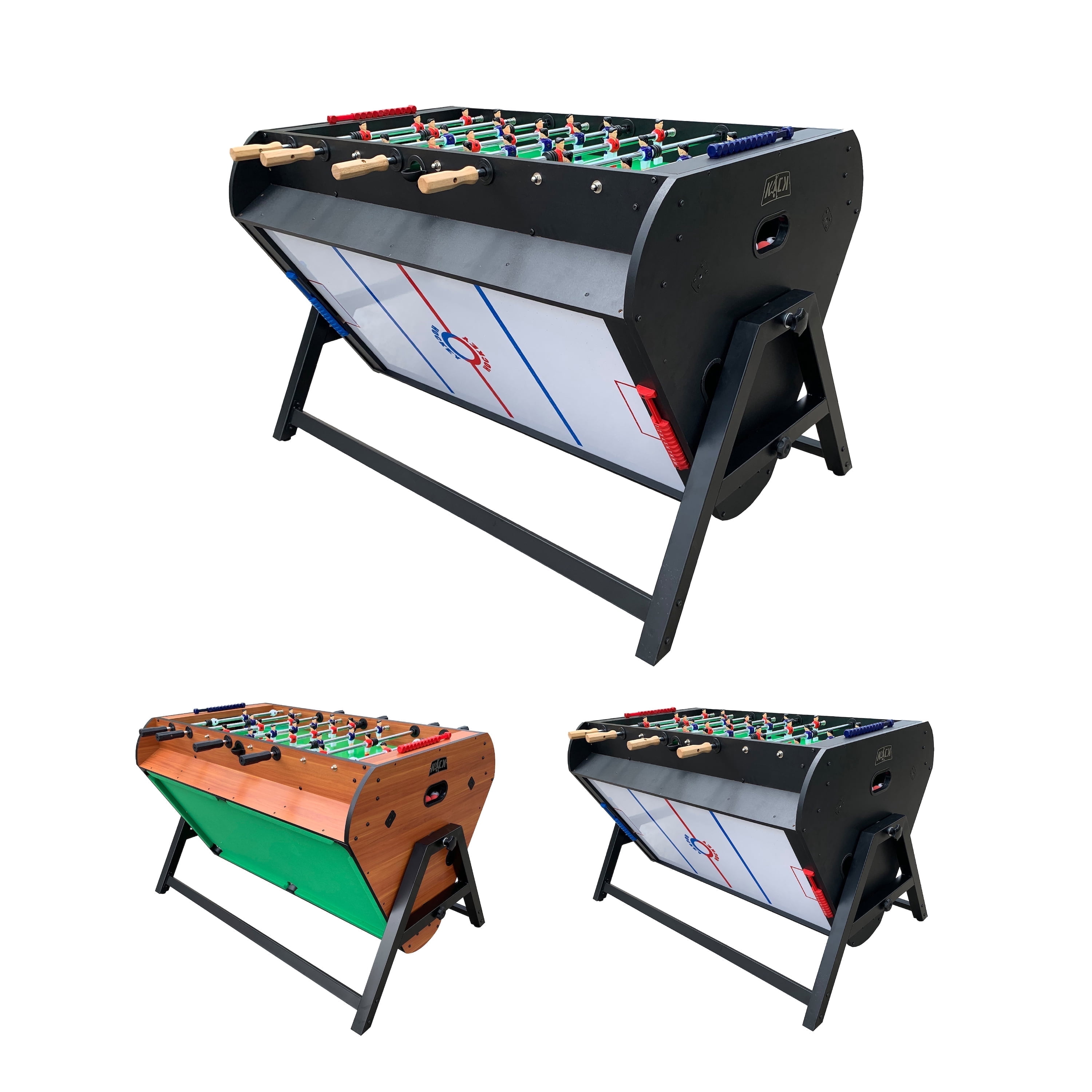 KICK Triplex 55″ Telescopic Rods 3-in-1 Swivel Multi Game Table (Black ...
