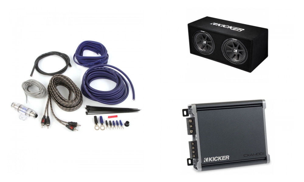 KICKER 43DC122 (2) 12" Subwoofers + Kicker Monoblock Amplifier and ...