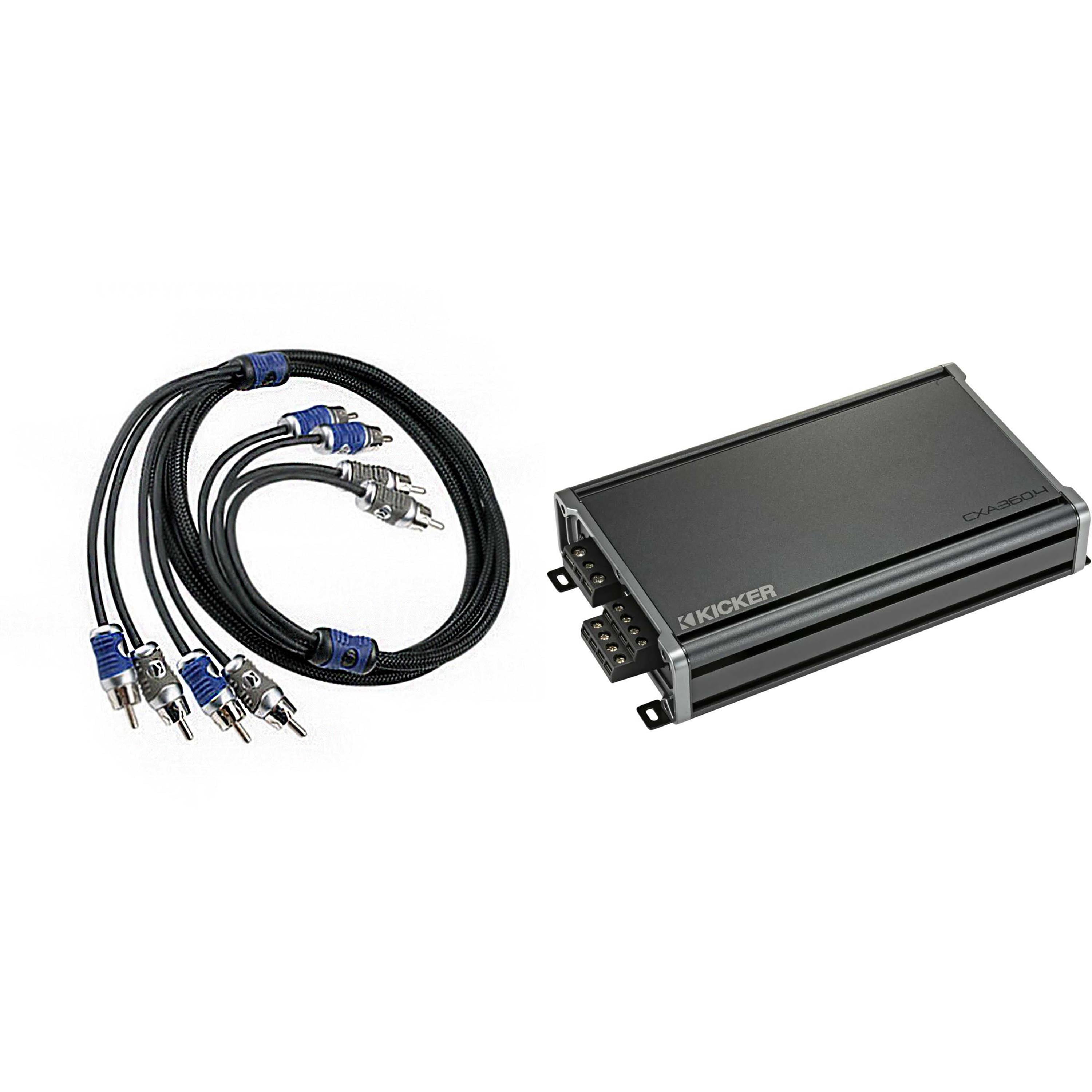 KICKER CX360.4 4-Channel Amplifier & 6 M 4-Channel RCAS - Walmart.com