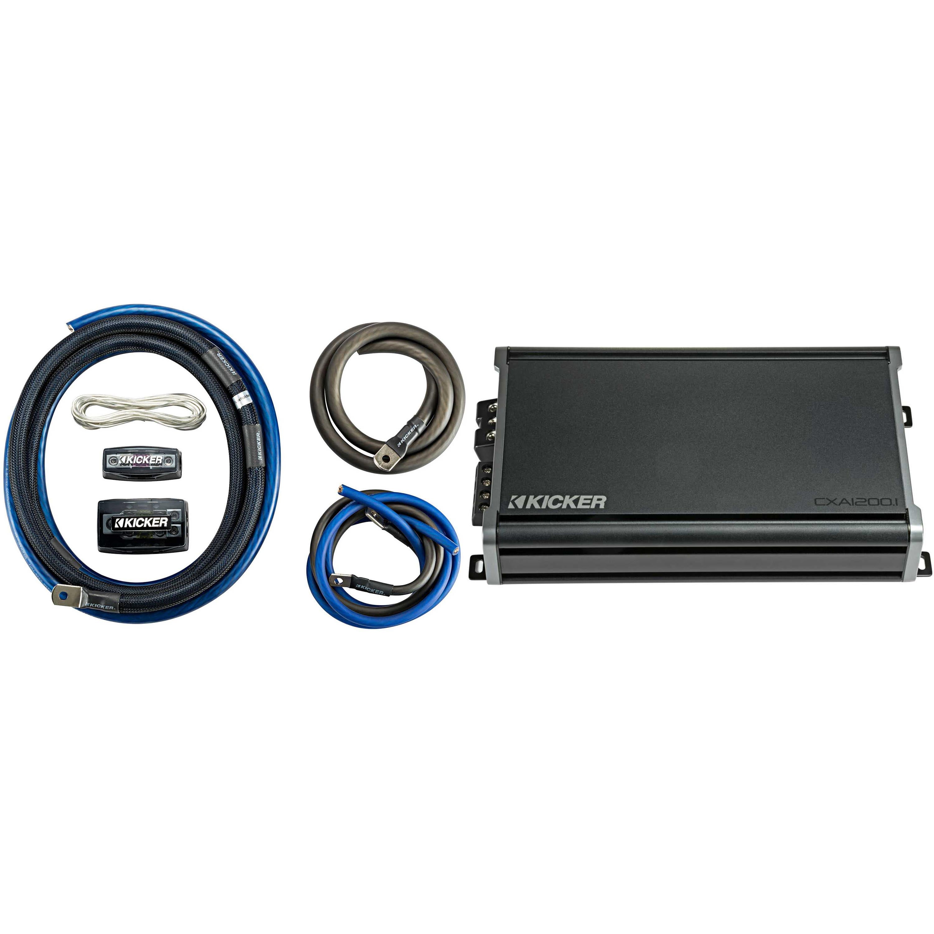 KICKER CXA1200.1 1200 Watt Mono Amp & 1/0AWG Power Kit - Walmart.com