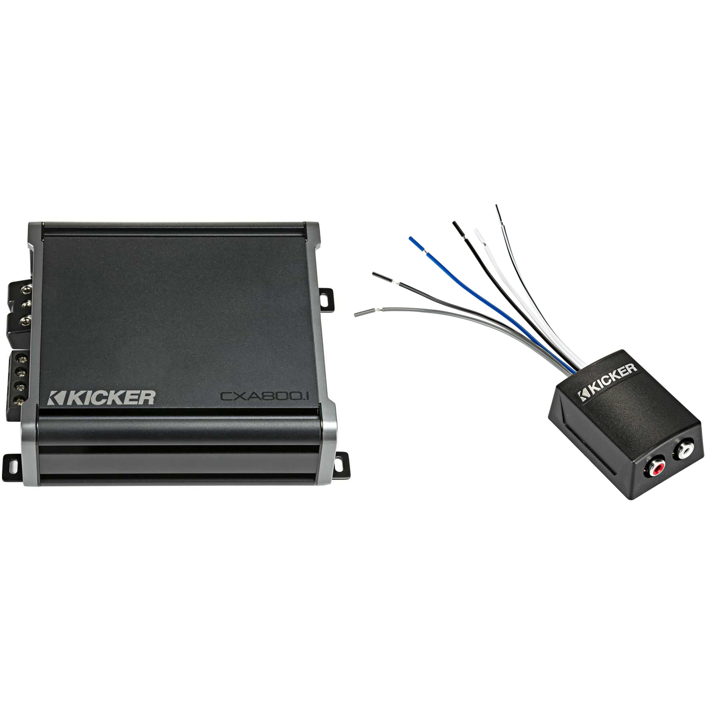 KICKER CXA800.1 800 Watt Mono Amp & KISLOC2 Line Output Converter ...