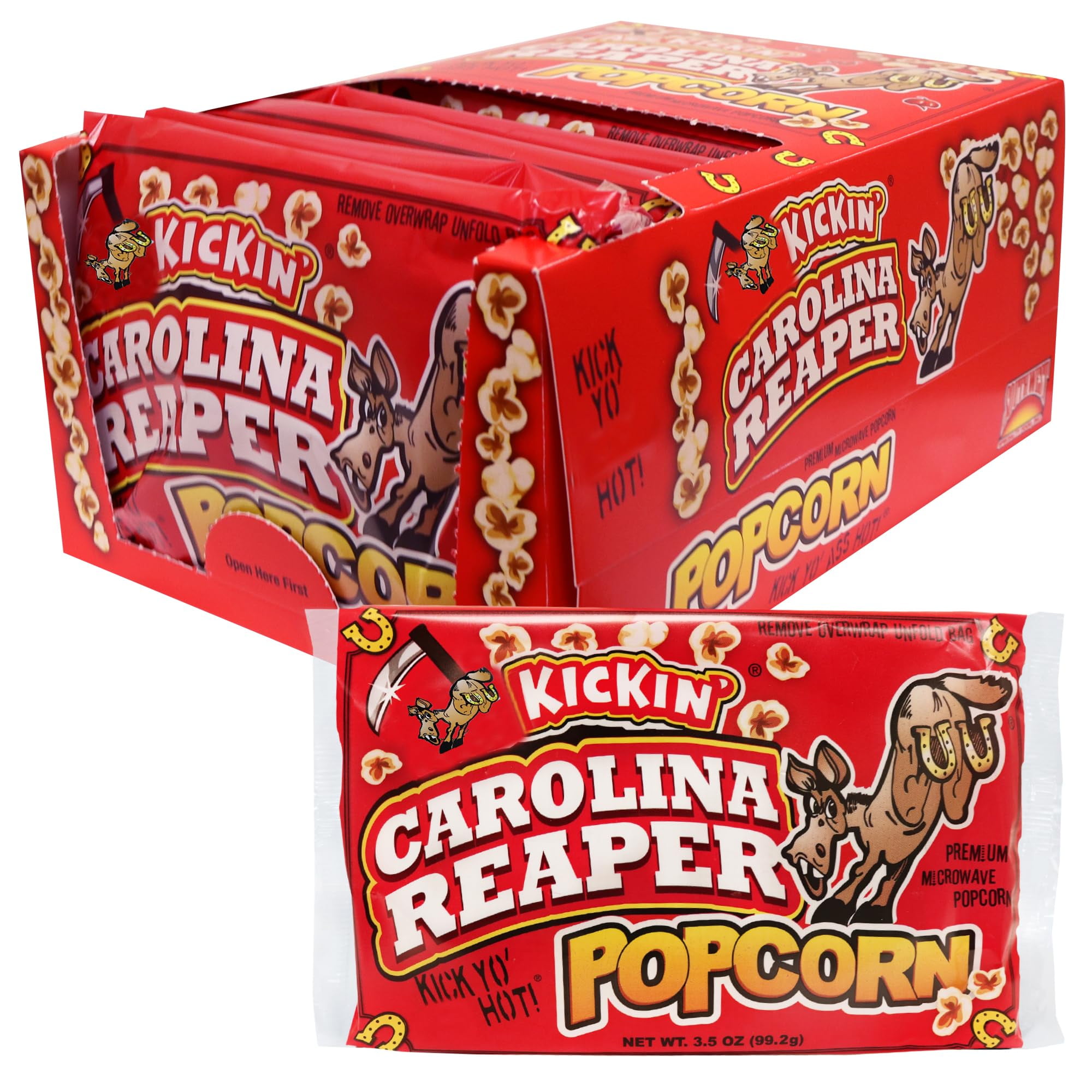 KICKIN’ Carolina Reaper Pepper MSF2 Microwave Popcorn - 12 Pack ...