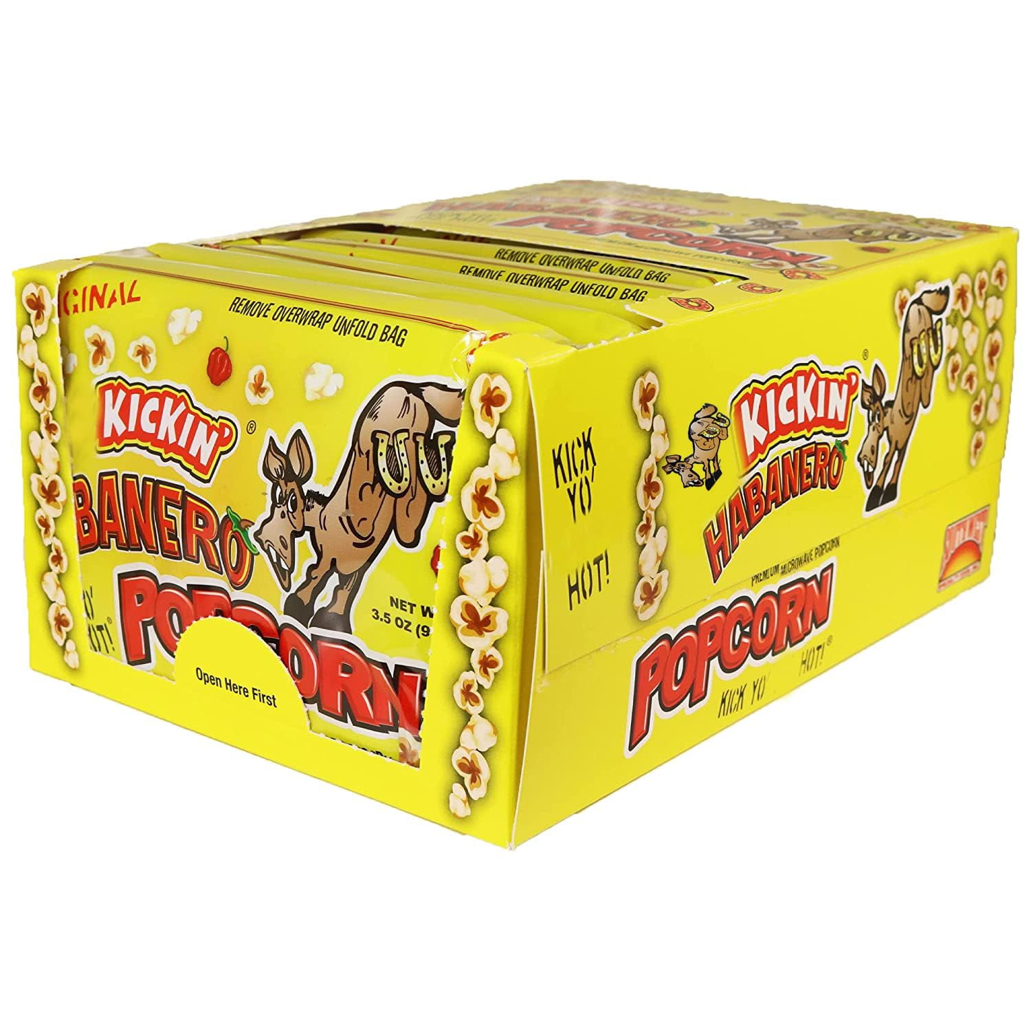 KICKIN' Habanero Microwave Popcorn CM31 Bags - 6 Pack - Ultimate Spicy ...