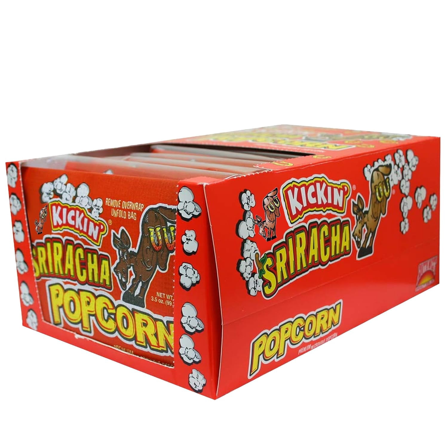 KICKIN' Sriracha Microwave Popcorn Bags - 12 Pack - Ultimate Spicy ...