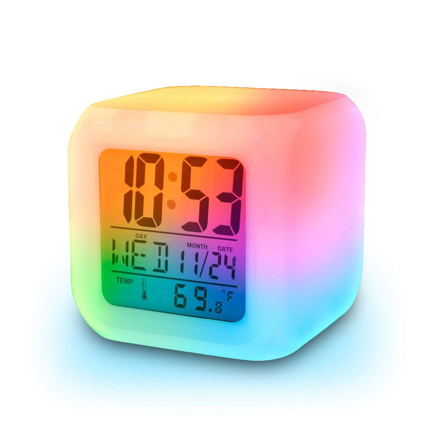 KIDDI CREATE Plastic Abstract Alarm Clock Set of 2 with 7 Colour ...
