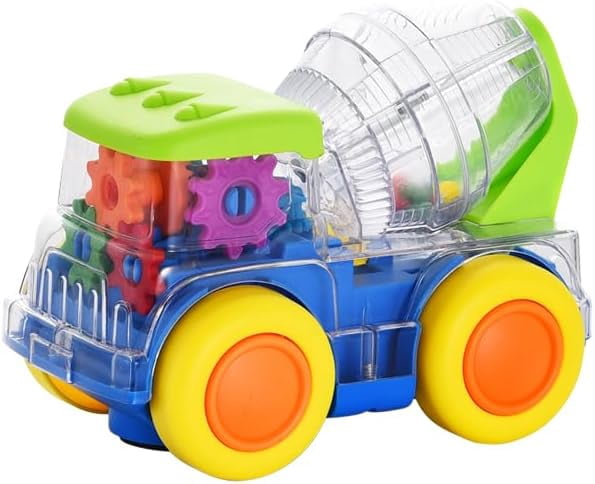 KIDDO TOYS Cement Truck Transparent Musical Light Up Bump and Go Toy ...