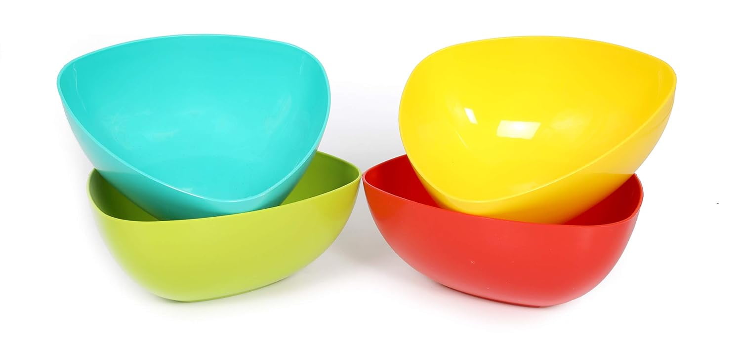 KIDINGTON Plastic Unbreakable Colorful Microwave Safe Cooking Mixing ...