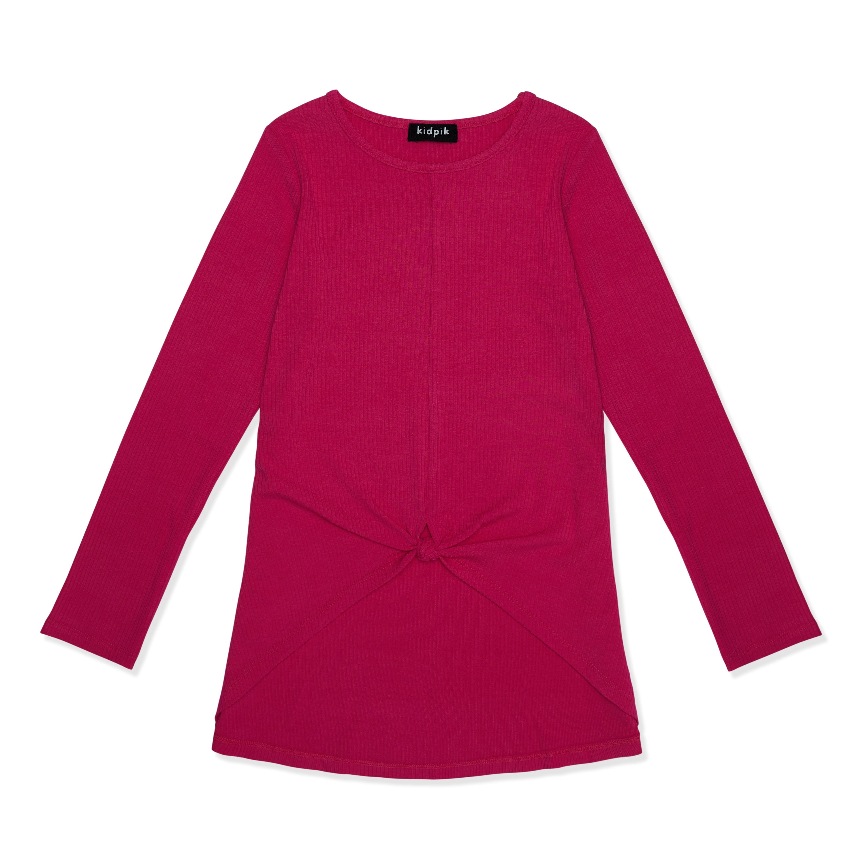 KIDPIK Girls Long Sleeve Tie Front Hi Low T-Shirt, Size: XXS (4) - XXL ...
