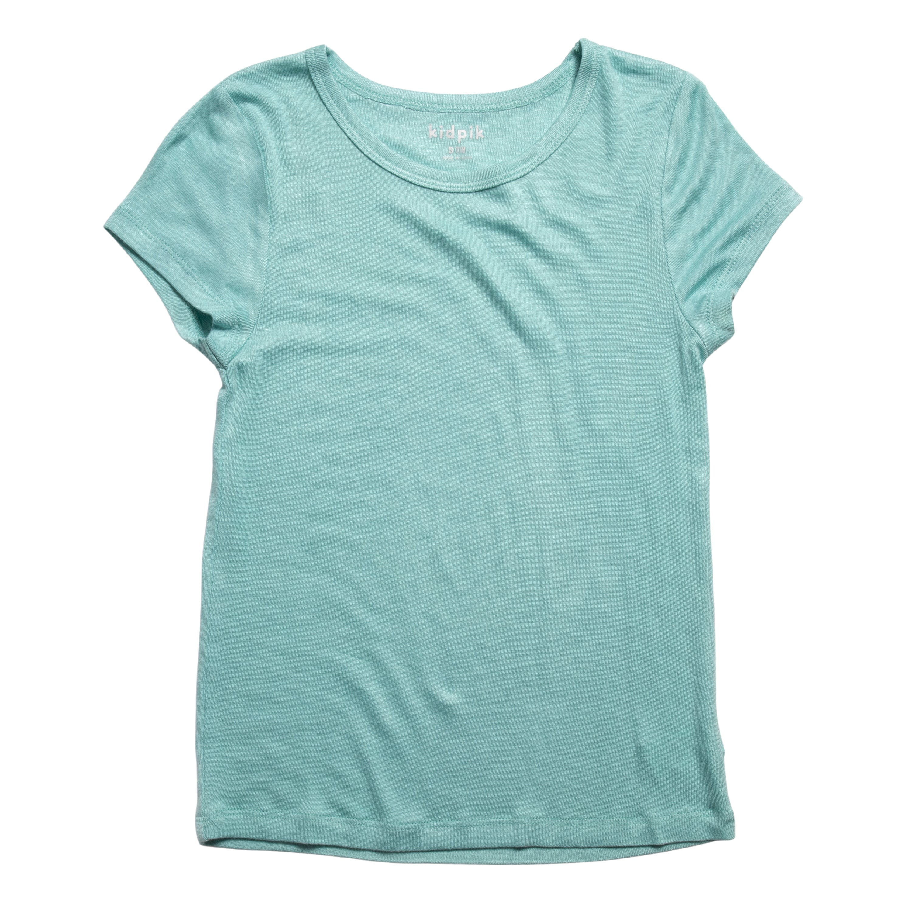 KIDPIK Girls Short Sleeve Crewneck Basic Ribbed Tee, Size: 2T - XXL (16 ...