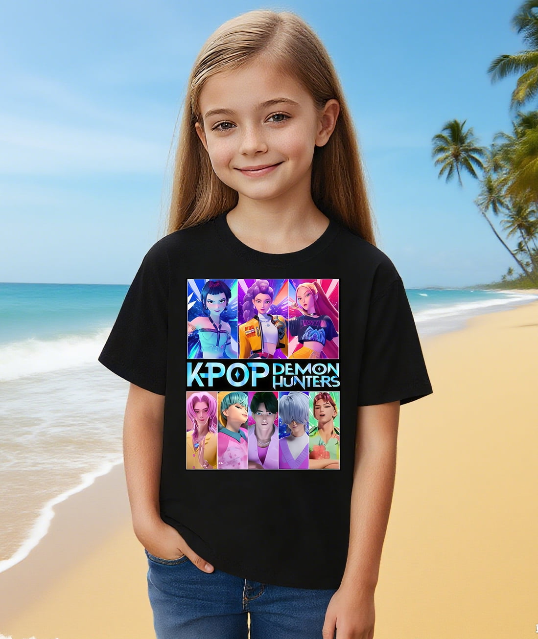 KIDS Hunt-rix K-Pop Demon Hunters Sa-ja Boy Shirt T-Shirts Short Sleeve ...
