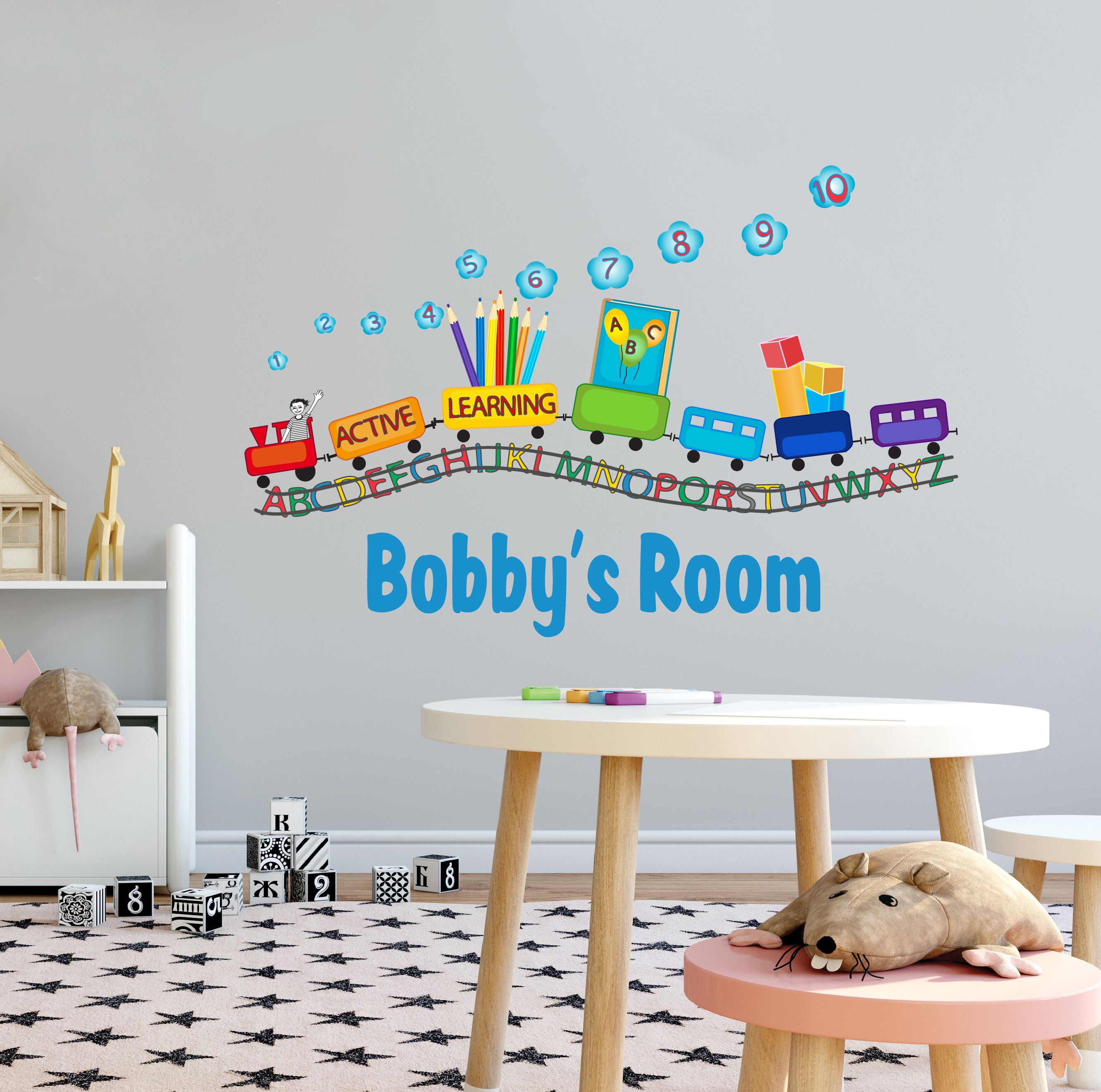 KIDS ROOM - Adhesive Kids Playroom Bedroom Educational Vinyl Customized ...