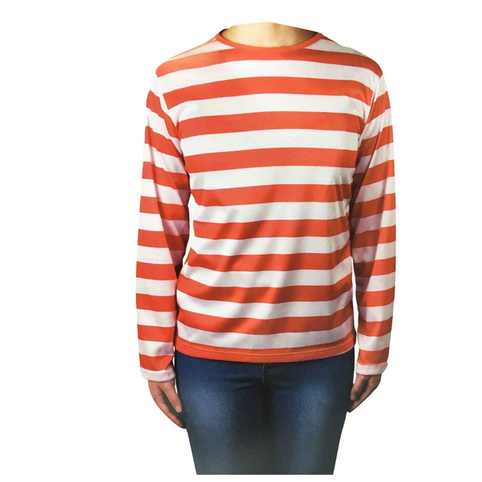KIDS Red and White Striped Top Wheres Wally Wenda Waldo Shirt Costume ...