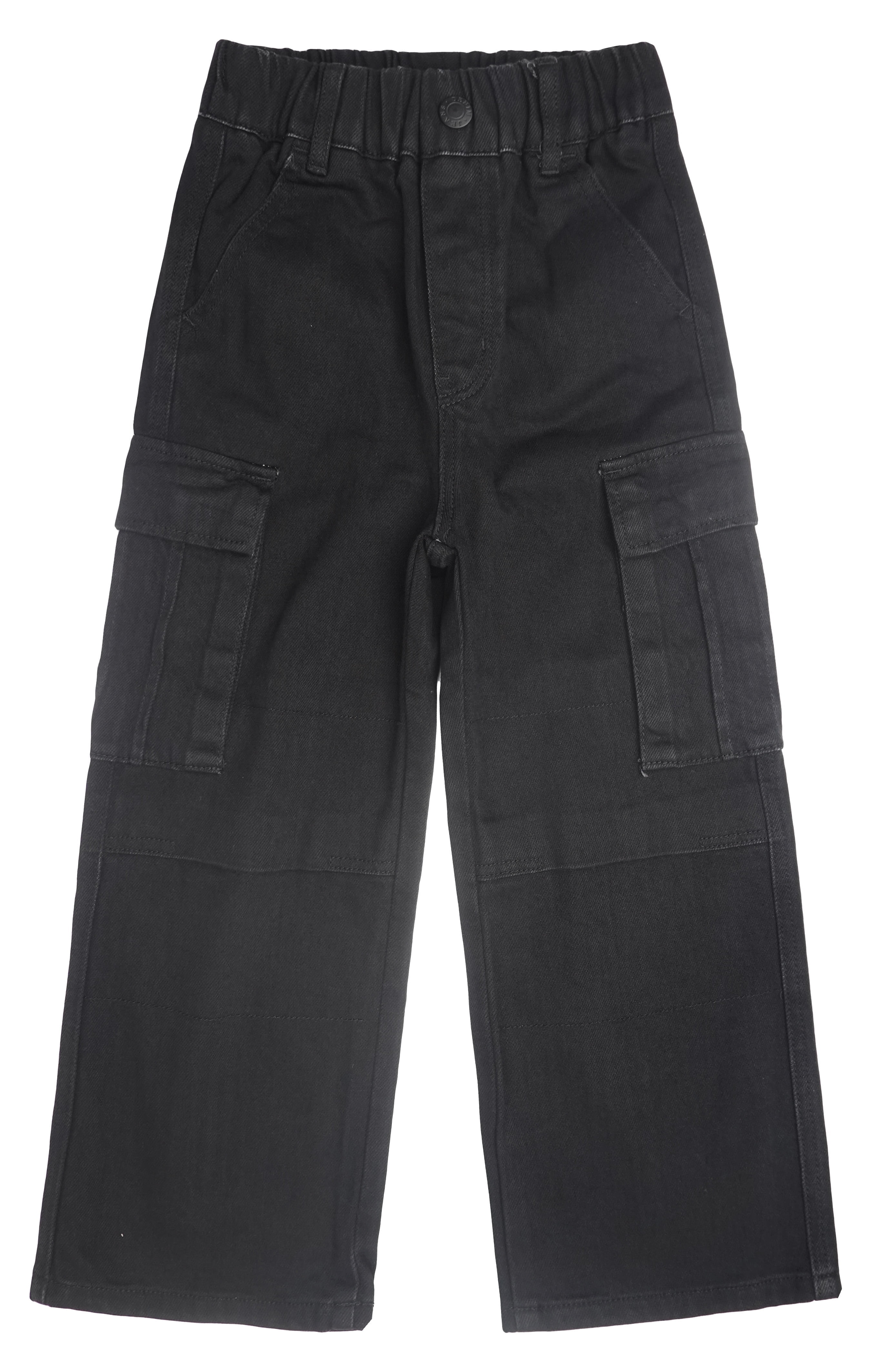 KIDSCOOL SPACE 6-Pocket Girls Wide-leg Denim Pants, 5-14T Ribbed ...