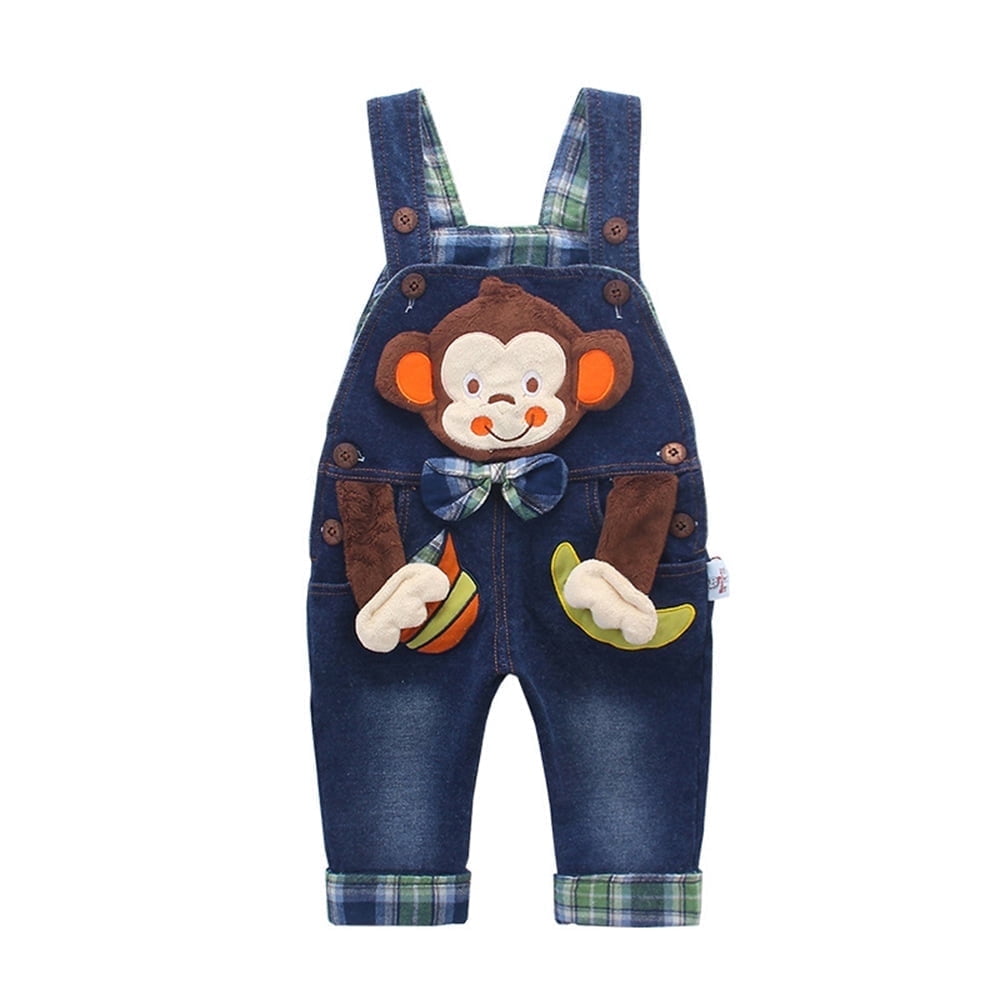 KIDSCOOL SPACE Baby Boy 3D Monkey Jean Leisure Overalls,3-6 Months ...
