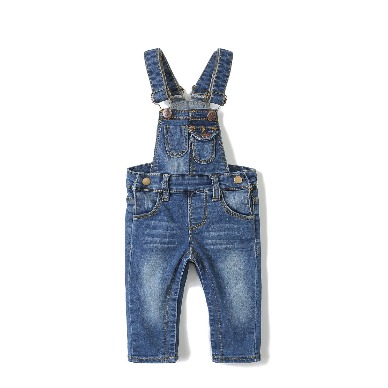 KIDSCOOL SPACE Baby Jean Overalls, Cute Denim Dungarees, Deep Blue, 9 ...
