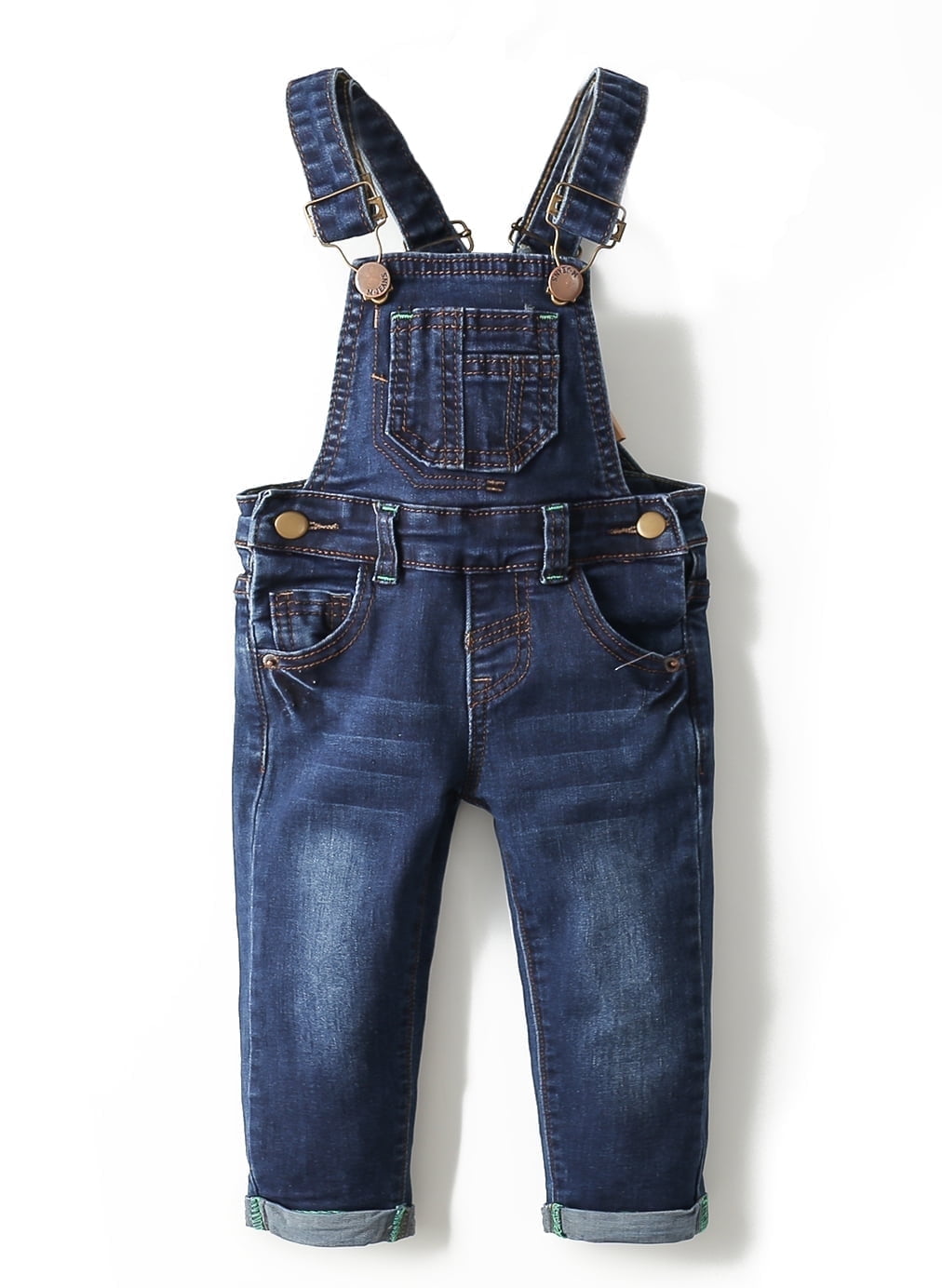 KIDSCOOL SPACE Baby Jean Denim Overalls, Toddler Cute Adjustable Jumper ...