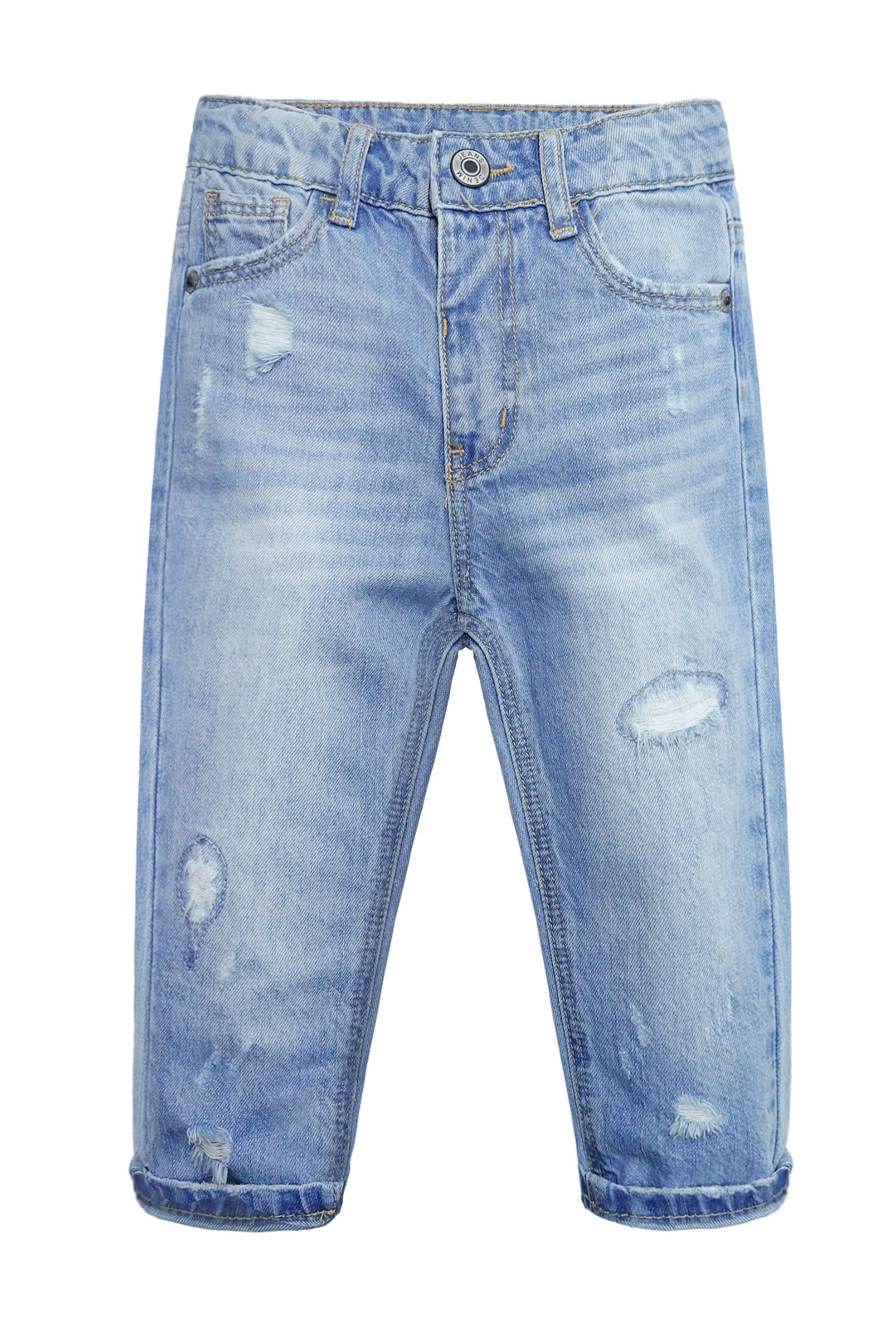 KIDSCOOL SPACE Baby Boy Jeans,Soft Ripped Denim Elastic Band Inside ...