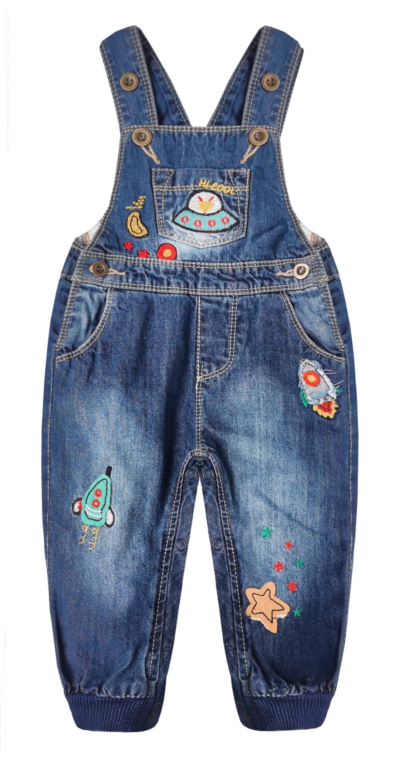KIDSCOOL SPACE Baby Boys Easy Diaper Changing Snap Legs Rockets ...