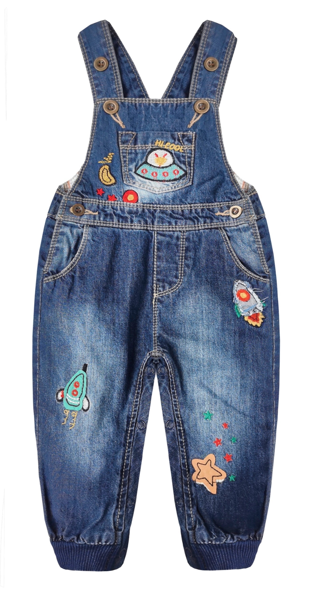 KIDSCOOL SPACE Baby Boys Easy Diaper Changing Snap Legs Rockets ...