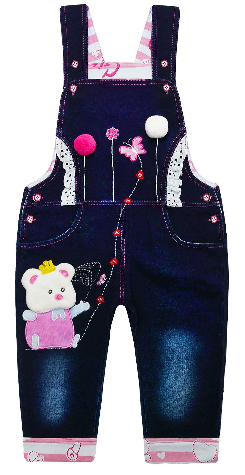KIDSCOOL SPACE Baby Cotton 3D Cartoon Soft Knitted Jeans Overalls,3-4 ...