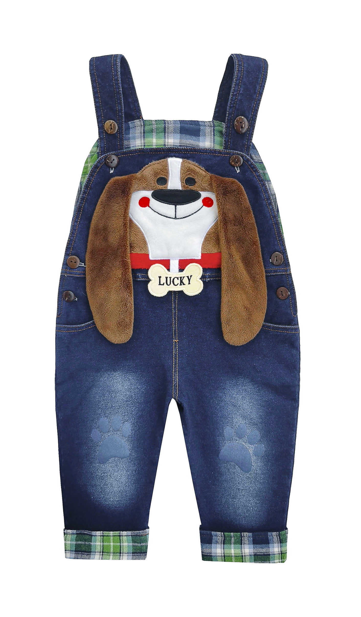 KIDSCOOL SPACE Baby Cotton 3D Cartoon Soft Knitted Jeans Overalls,3-6 ...
