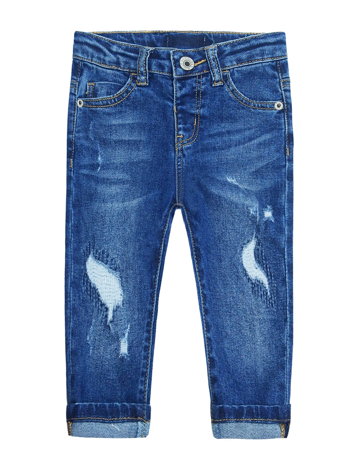 KIDSCOOL SPACE Baby Girl Boy Jeans,Little Kid Elastic Band Inside ...