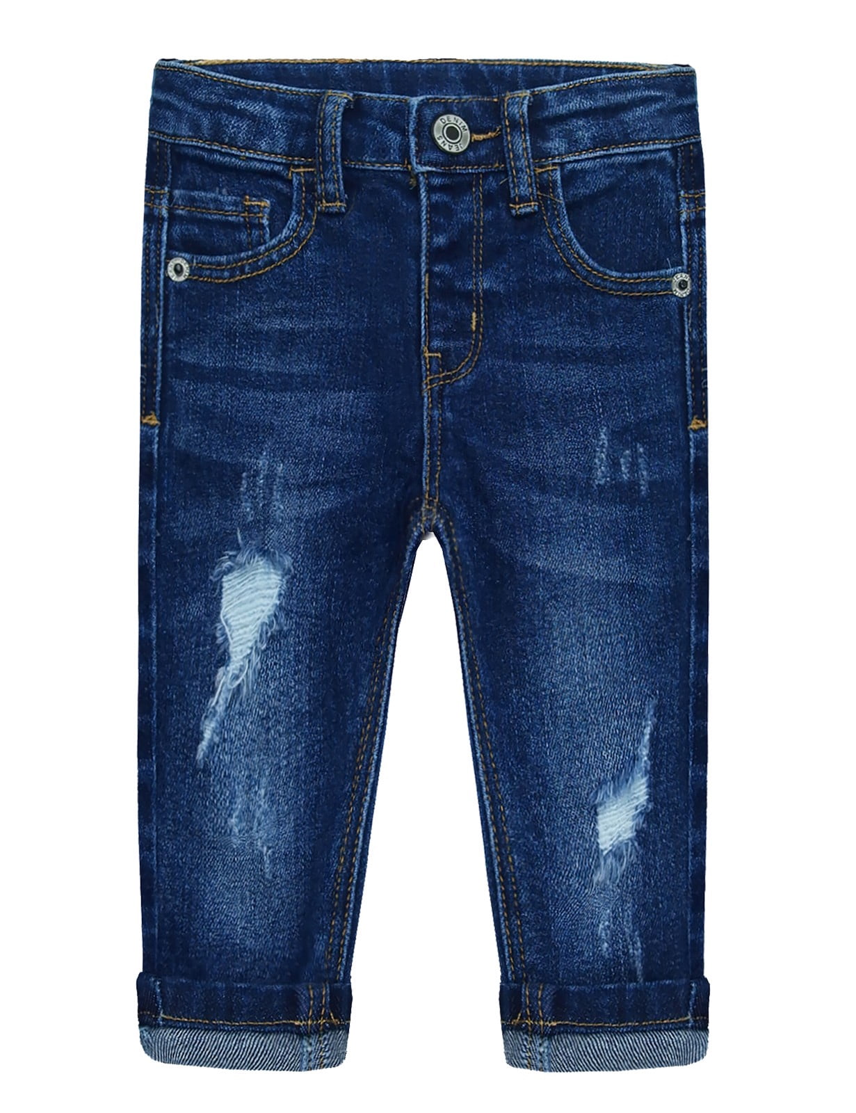 KIDSCOOL SPACE Baby Girl Boy Jeans,Little Kid Elastic Band Inside ...