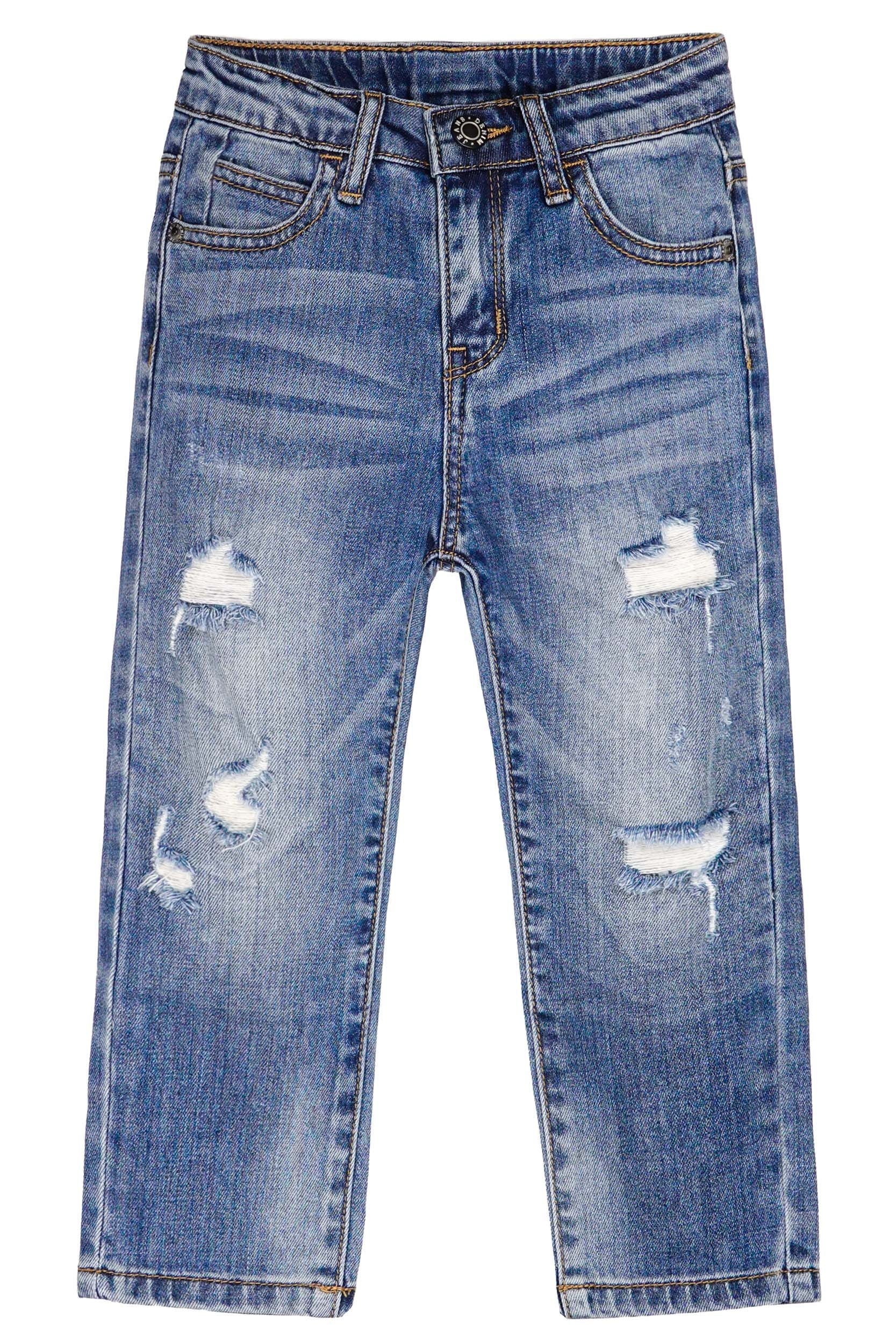 KIDSCOOL SPACE Baby Girl Boy Jeans,Little Kid Elastic Band Inside ...