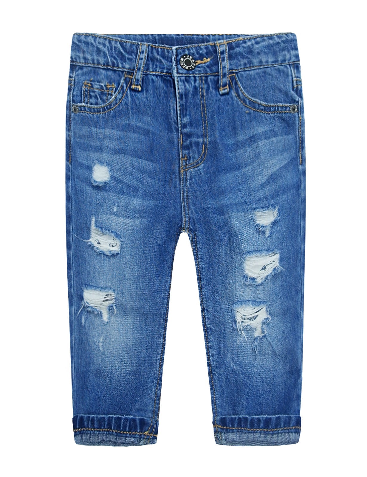 KIDSCOOL SPACE Baby Girl Boy Jeans,Little Kid Elastic Band Inside ...