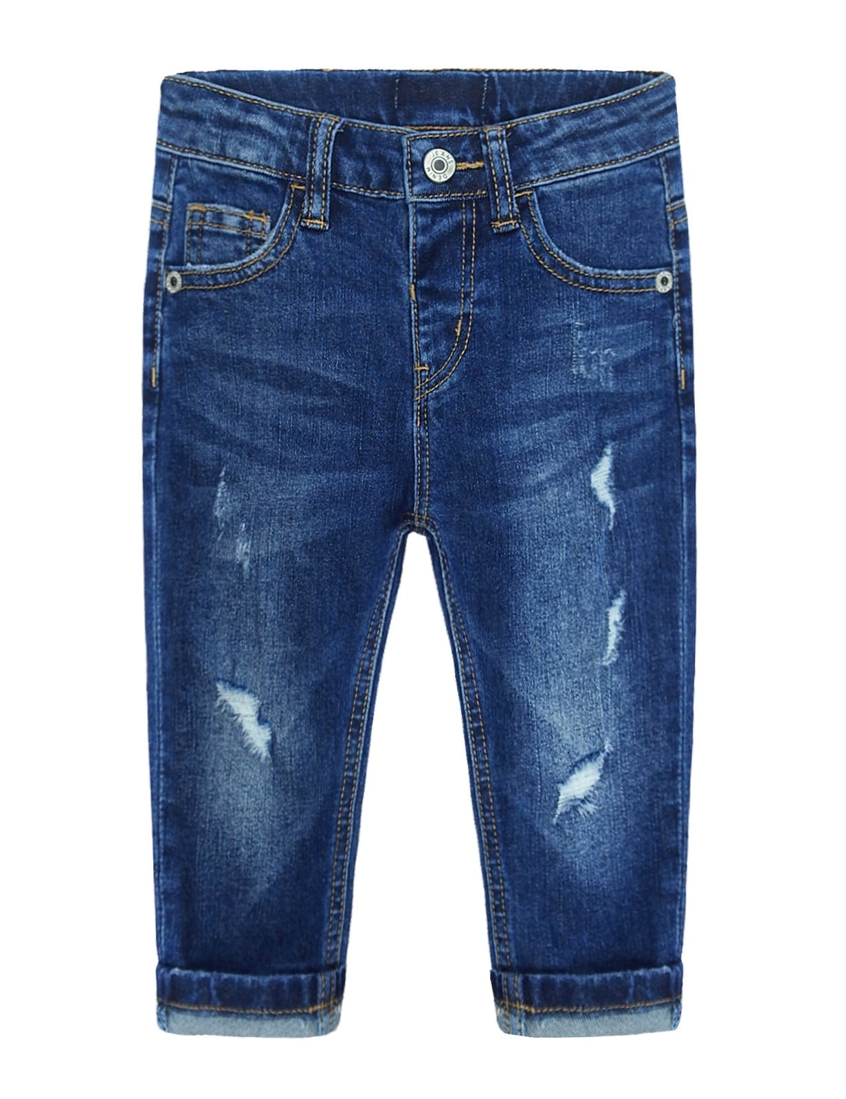 KIDSCOOL SPACE Baby Girl Boy Jeans,Little Kid Elastic Band Inside ...
