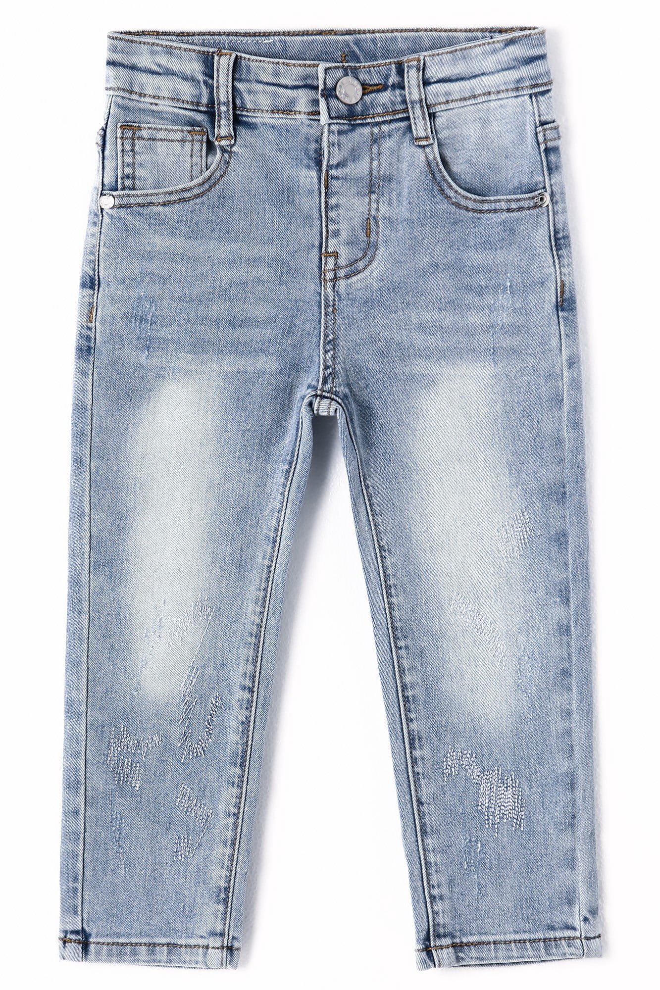 KIDSCOOL SPACE Baby Denim Jeans, Stone Washed Distressed Pants, Infant ...